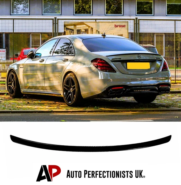 MERCEDES S CLASS W222 Rear Gloss Black Boot Trunk Lip Spoiler Wing 2013 ...