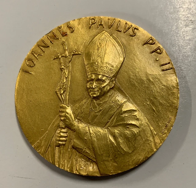 1986 POPE JOHN Paul II Australia Visit Dignitaries Gold Plated ...