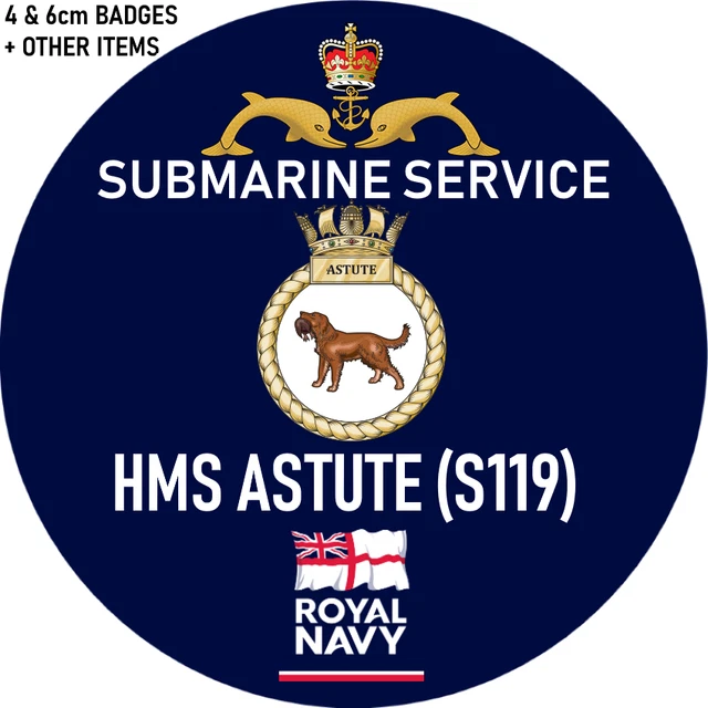 ROYAL NAVY SUBMARINE SERVICE Pin Badges HMS ASTUTE badge keyrings ...