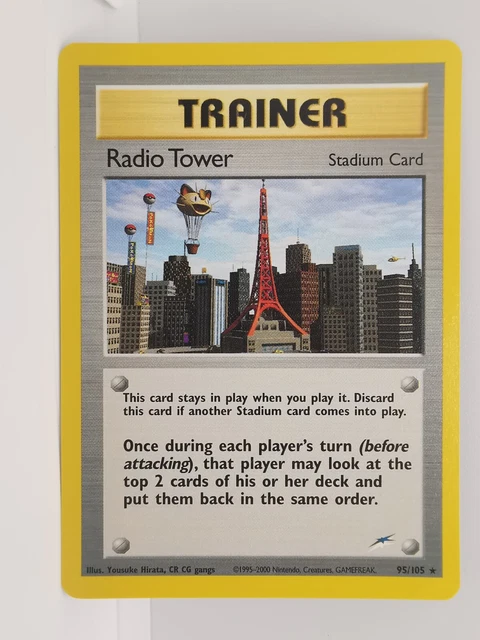 POKEMON CARD 2002 TRAINER RADIO TOWER Ultra Rare 95/105 Neo Destiny NM ...