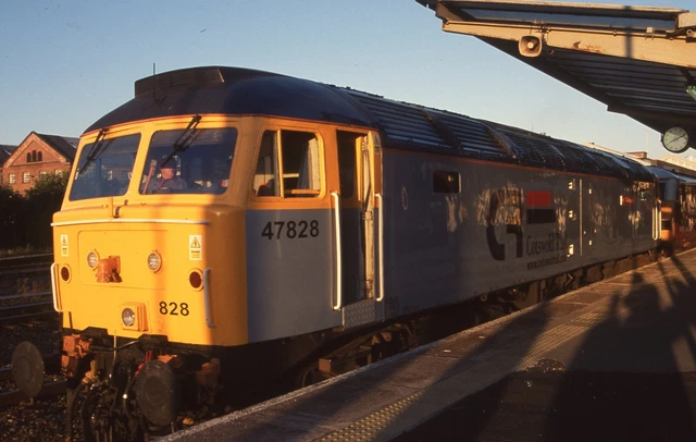 35MM RAILWAY SLIDE- Diesel Electric Loco Class 47. 47828 @ Chester £2. ...