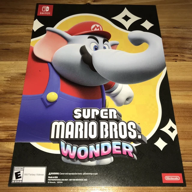 POSTER SUPER MARIO Bros. Wonder esclusivo Gamestop elefante bifacciale ...
