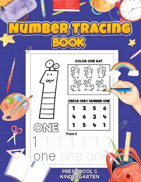 NUMBER TRACING: PRESCHOOL Numbers Tracing Math Practice Workbook: Math ...