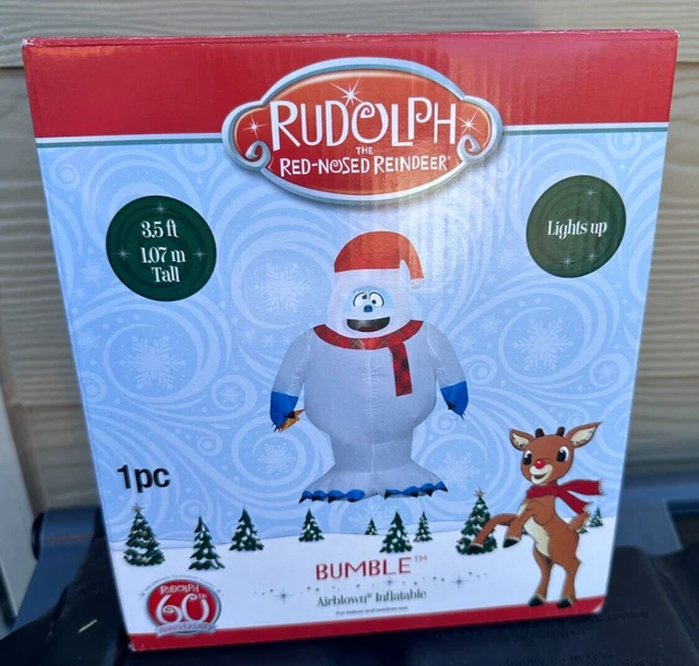 RUDOLPH RED NOSED Reindeer Bumble Christmas Gemmy Airblown Yard ...