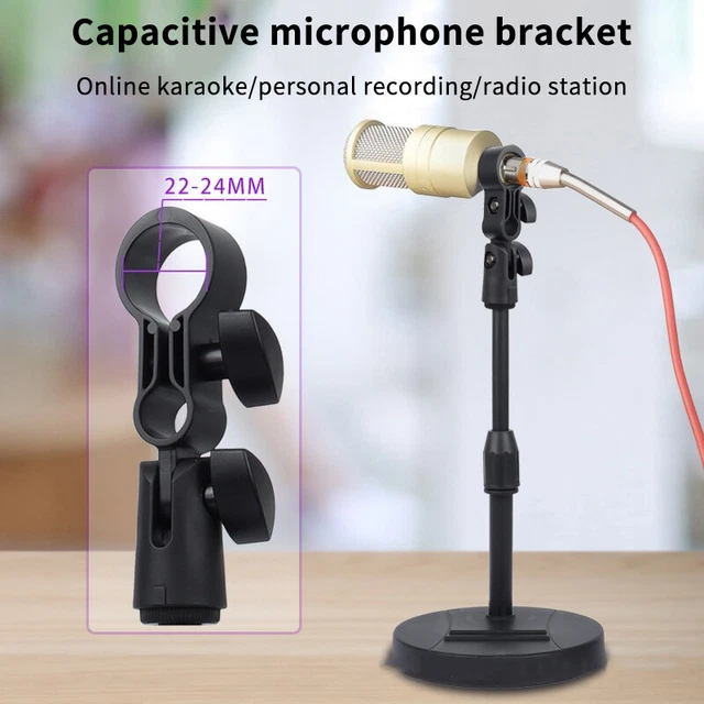 MICROPHONE STAND DESKTOP Adjustable Lifting Mic Holder Table Bracket ...