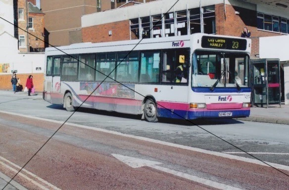 BUS PHOTO, FIRST Stoke Potteries Photograph Picture, Dennis Dart 40174 ...