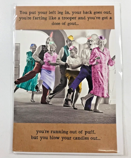 PIGMENT BIRTHDAY CARD Happy Birthday Humour Funny Conga Line Large Bday ...