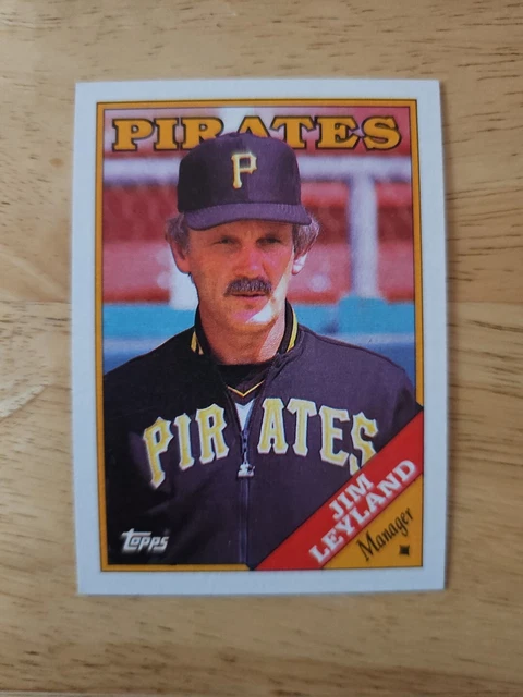 1988 TOPPS BASEBALL Team Checklist Jim Leyland Pittsburgh Pirates Card ...