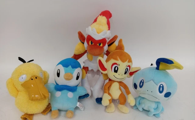 POKÉMON CENTER PLUSH Soft Toy Bundle x5 Infernape Psyduck Piplup Sobble ...