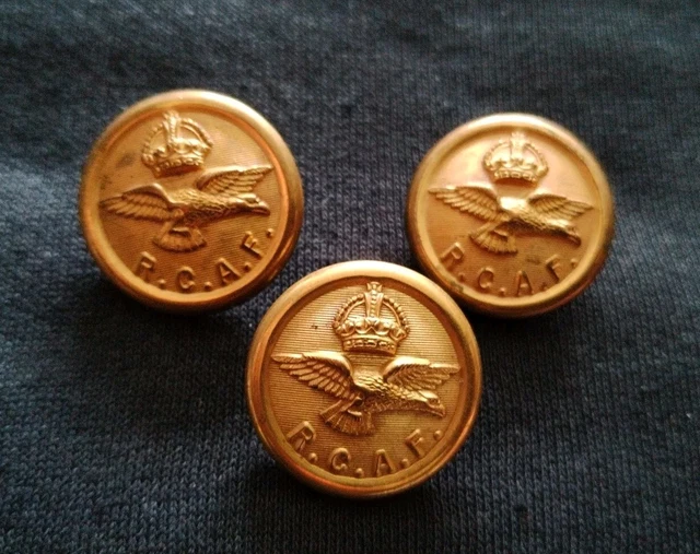 WW2 ROYAL CANADIAN Air Force RCAF Officer's Button 25mm Maker SMC ...