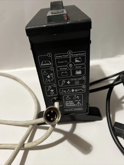 CHARGEUR FAUTEUIL ÉLECTRIQUE Battery Charger 4C24080A 24 Volt cords 3 ...