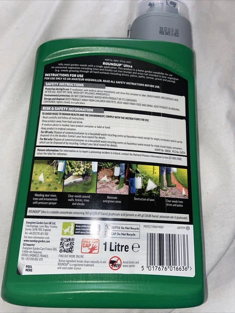 ROUNDUP ULTRA Concentrate Tough Weed/Root killer Brambles Nettles 1 ...