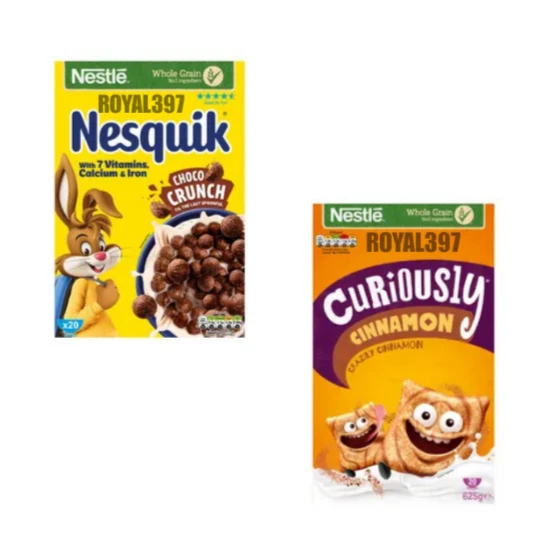 NESTLE NESQUIK CHOCO Crunch & Curiously Cinnamon Cereals 20 Servings ...