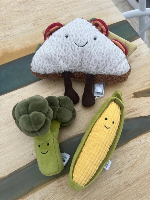 JELLYCAT AMUSEABLE BUNDLE - Sandwich, Broccoli & Sweetcorn - All ...