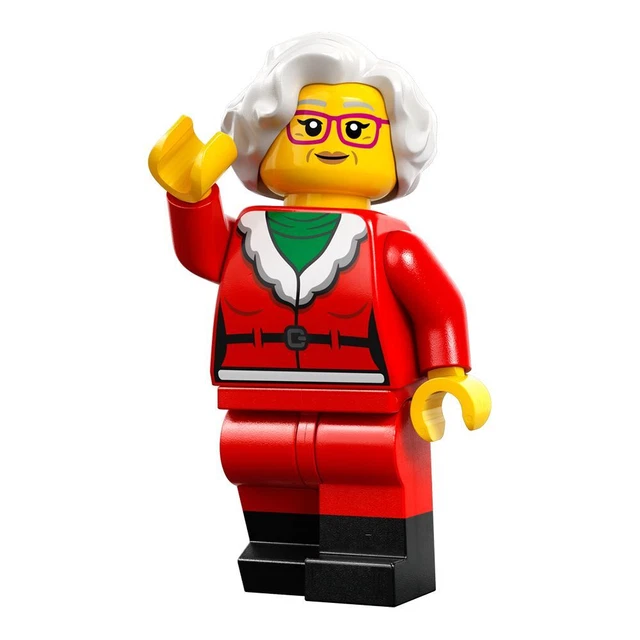 LEGO CITY MRS Claus Minifigure with Black Boots and Red Glasses from ...
