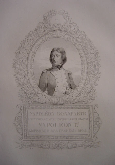 GRANDE GRAVURE PORTRAIT NAPOLEON BONAPARTE Lieutenant Colonel Empereur ...