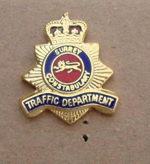 SURREY CONSTABULARY POLICE TRAFFIC BRANCH DEPARTMENT tie tac pin badge ...