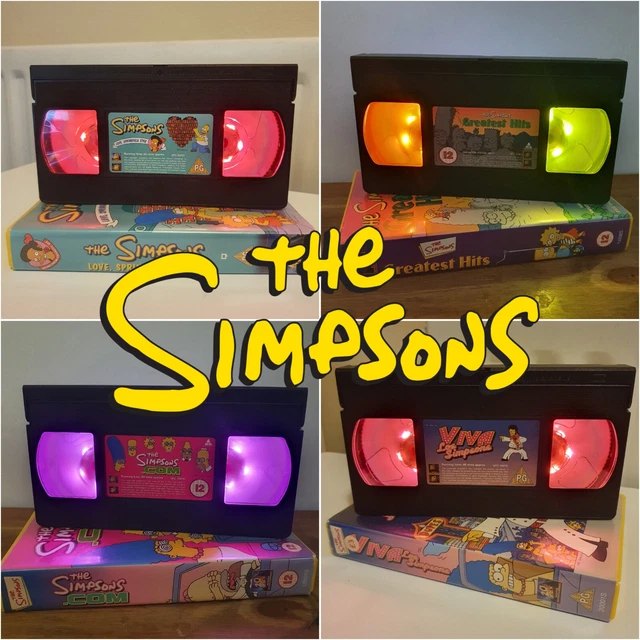 THE SIMPSONS LED VHS Video Tape Lamp Birthday Gift Present Retro ...