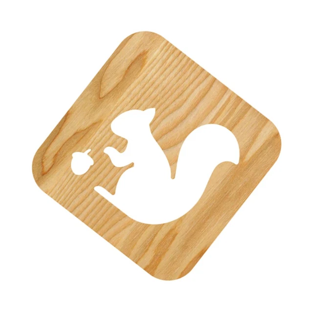 3D SQUIRREL NIGHT Light Wooden LED Bedside Lamp Carved Desktop Light ...