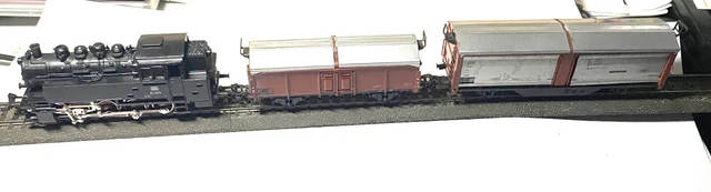 PRIMEX-MÄRKLIN BR81, MOD.3196, DB-Dampflok, OVP + 2 Güterwagen ...