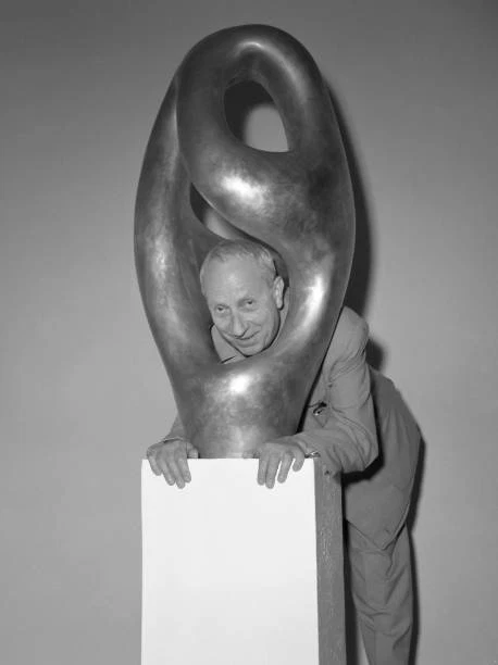 SCULPTOR AND PAINTER Hans Jean Arp Wearing A Suit With Glass - 1954 ...