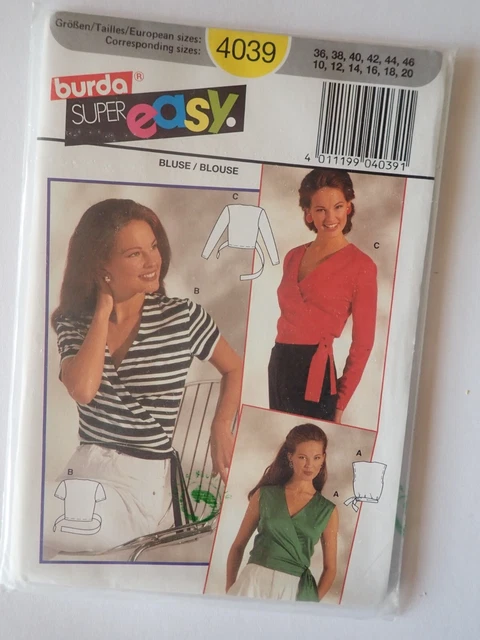 DAMEN SCHNITTMUSTER VON "burda super easy" für eine schicke Bluse EUR 4 ...