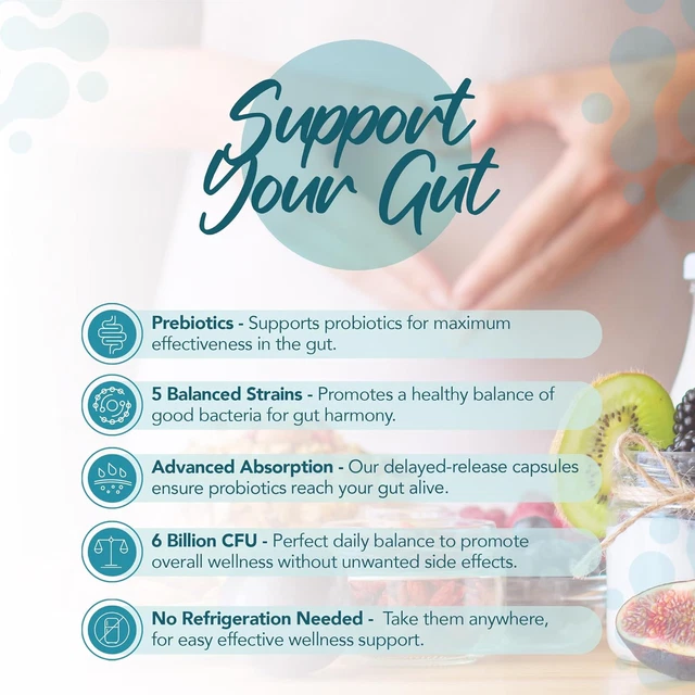 ZIPVIT PROBIOTIC 6B CFU + Prebiotic - 60 Veg Capsules - Gut Health ...