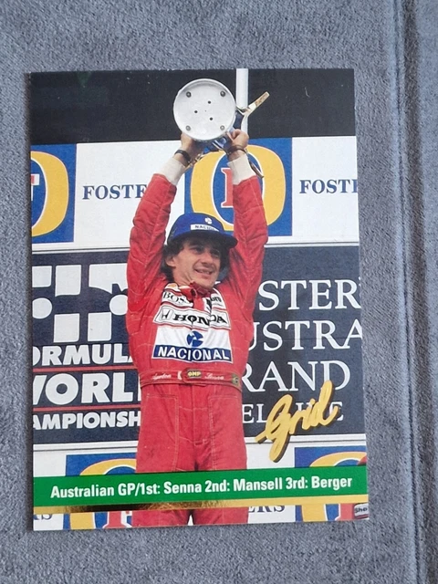 AYRTON SENNA GRID Motorcard 1992 F1 Formula 1 Trading Card #115 £30.00 ...