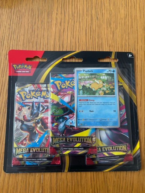POKÉMON TCG - Mega Evolution Triple Blister Pack - Psyduck (Brand New ...