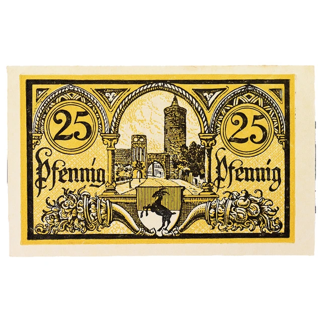 [#327998] BILJET, DUITSLAND, Jüterbog, 25 Pfennig, paysage 1, 1920 ...