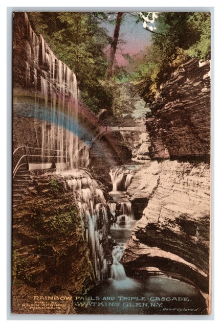 RAINBOW FALLS STANGHETTA Cascade Watkins Glen Ny Unp Fototipia DB ...