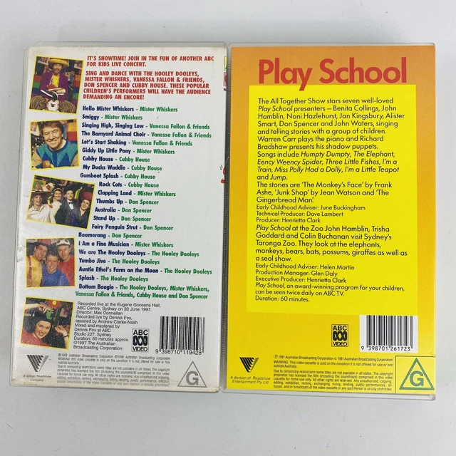 ABC FOR KIDS Play School 2 x RARE OOP VHS Video Bundle: Showtime & At ...