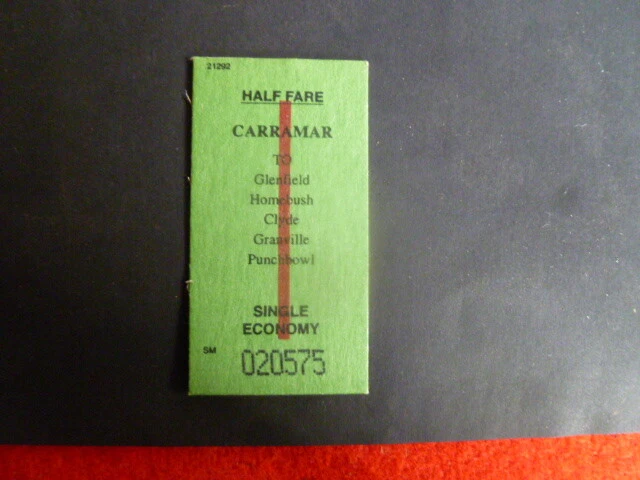 VINTAGE NSW TRAIN Ticket Half Fare Single Carramar-Glenfield Etc $3.00 ...