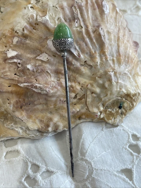 ANTIQUE VICTORIAN ERA Chinese Silver And Jade Rare Hat Pin £75.00 ...