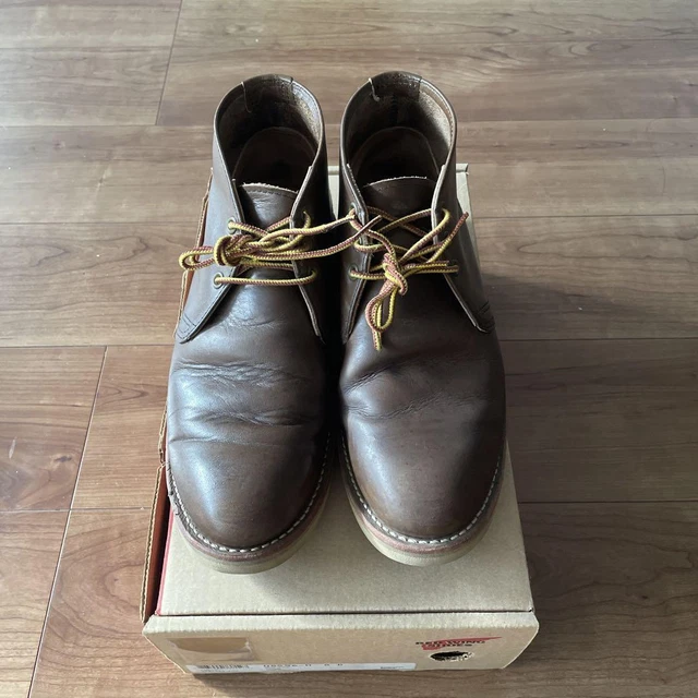 RED WING 8596 Plain Toe Lace-up Chukka Boots Brown Genuine Leather US8D £136.61 - PicClick UK