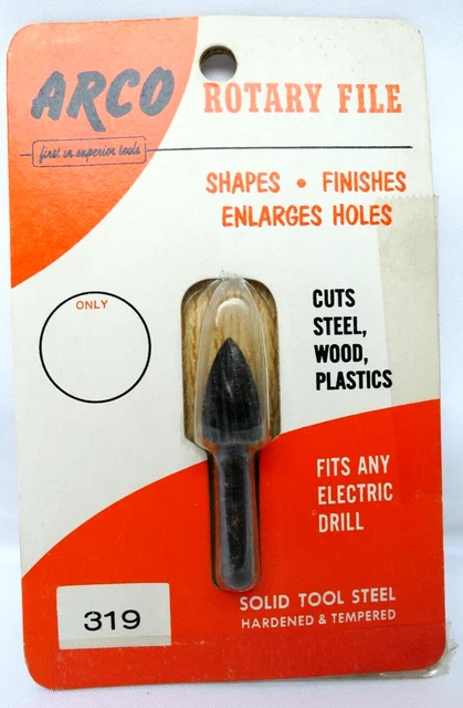 VINTAGE ARCO ROTARY File for Electric Drills #319 Shapes Finishes ...