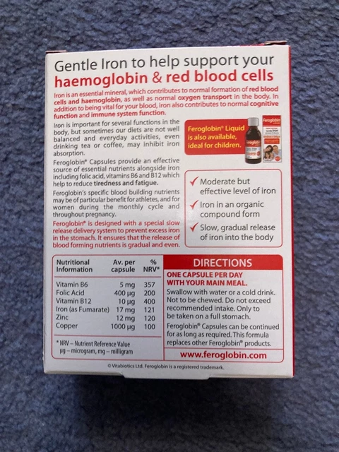 10 X BOXES 30 Capsules Vitabiotics Feroglobin Original Iron £42.30 ...