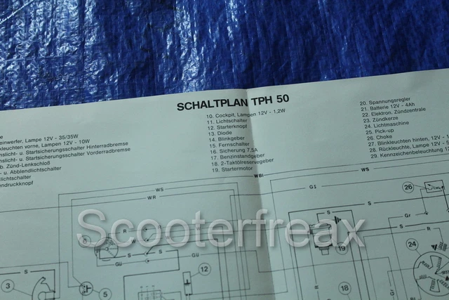 PIAGGIO TPH 50 TEC1 Schaltplan Wiring Diagram Stromlaufplan Elektrik ...