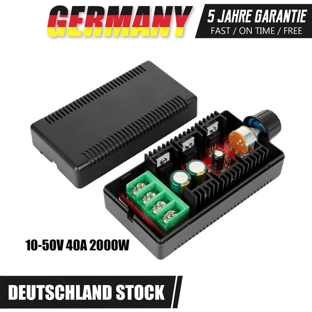 PWM MOTORREGLER DC 12V 24V 48V 40A 2000W Motor Speed Controller Treiber Modul EUR 12,58 ...