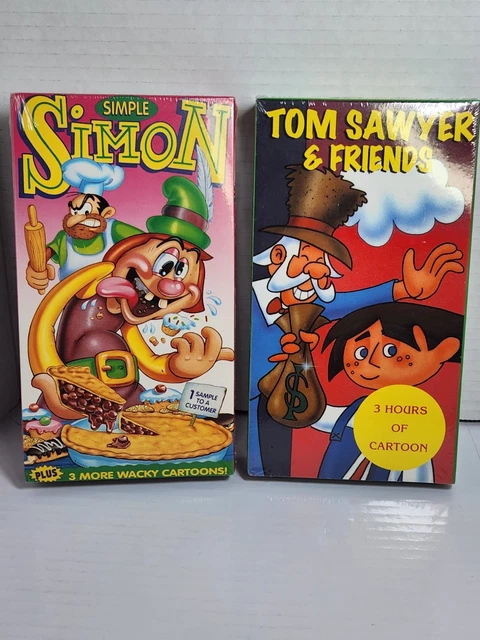 VHS LOT ANIMATED Cartoons Family Classics Simple Simon + Tom Sawyer ...