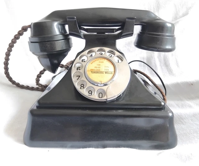 VINTAGE OLD ANTIQUE bakelite king pyramid telephone phone art deco ...