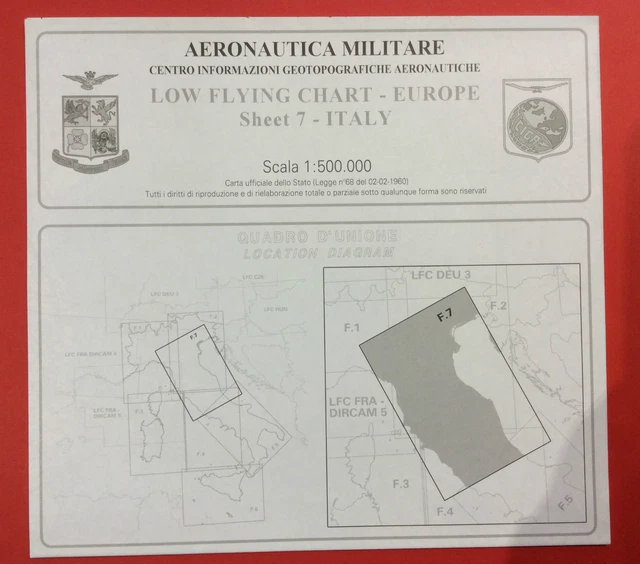 AERONAUTICA MILITARE - Mappa - Low Flying Chart - Europe - Italy ...