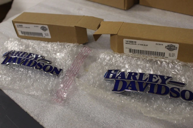 NEW OEM NOS Harley Sportster Fuel Tank Medallions 14100610 14100609 ...