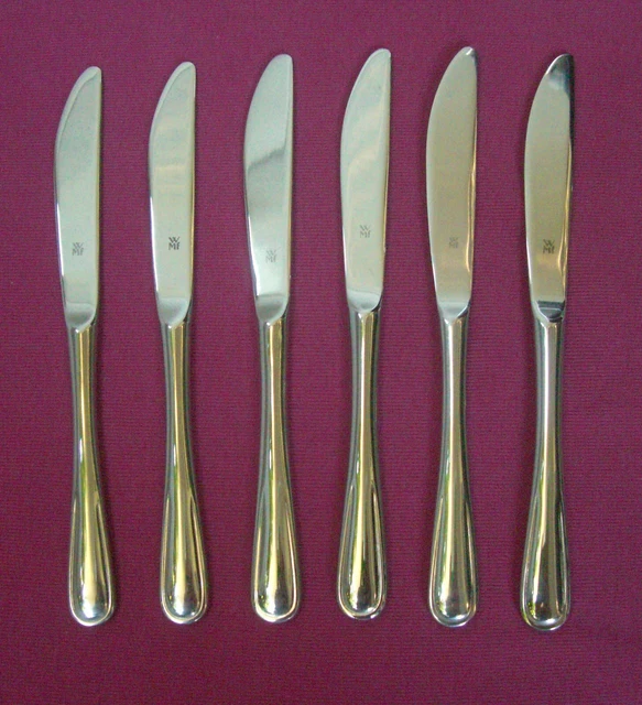 WMF CROMARGAN SERVIER-BUFFET Koblenz ? 6 Obstmesser kleine Messer Säge ...