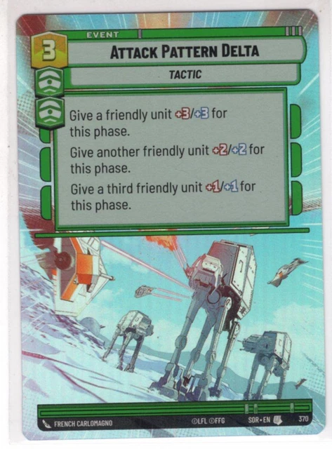 STAR WARS UNLIMITED Foil Hyperspace Card #370 Attack Pattern Delta $37. ...