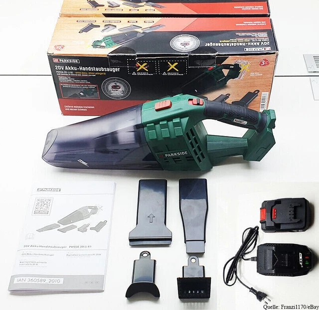 PARKSIDE BATTERY HANDHELD Vacuum Cleaner 20V TEAM 20-Li B1 + Battery ...