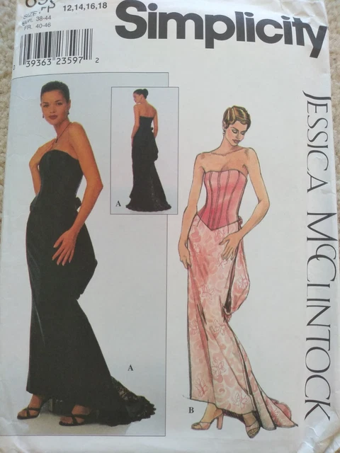VINTAGE SIMPLICITY SEWING Pattern 8991 corset Fishtail Bustle Skirt £10 ...