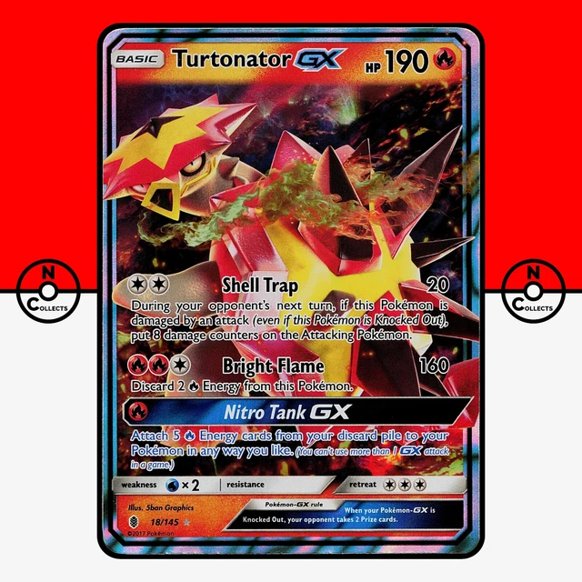 POKEMON TURONATOR GX 18/145 Guardians Rising Ultra Rare #1 LP $4.00 ...