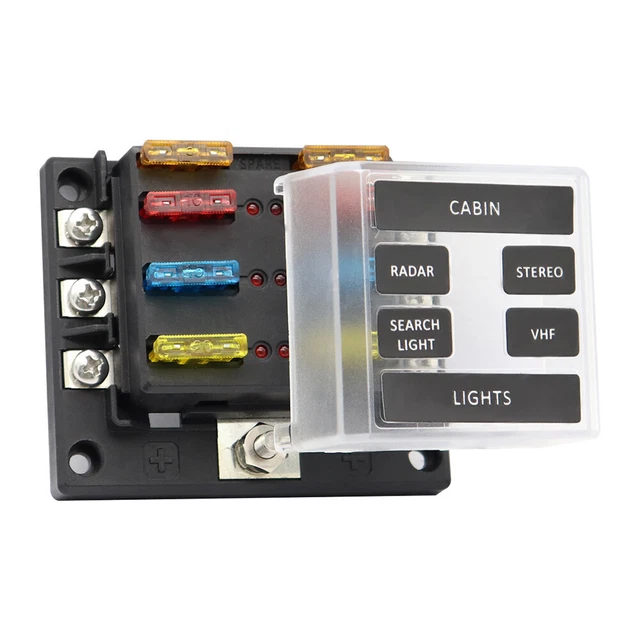 6-WAY BLADE FUSE Box Fuse Block Holder with Fuses for 12V 24V Car ...