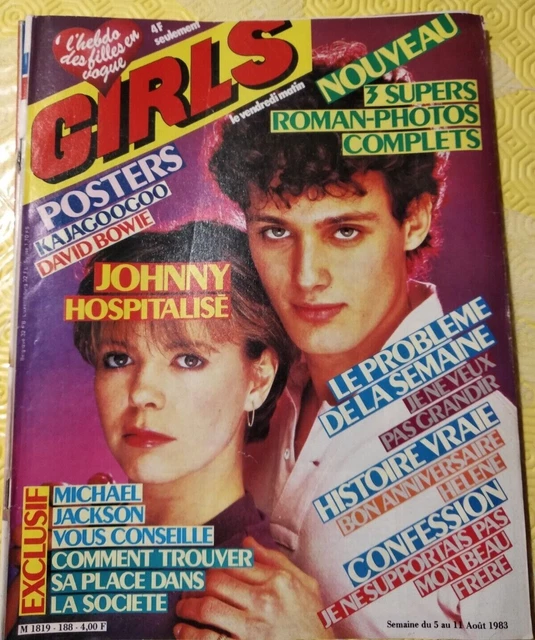MAGAZINE GIRLS N°188 août 1983, Michael JACKSON, Johnny HALLYDAY 40 ...